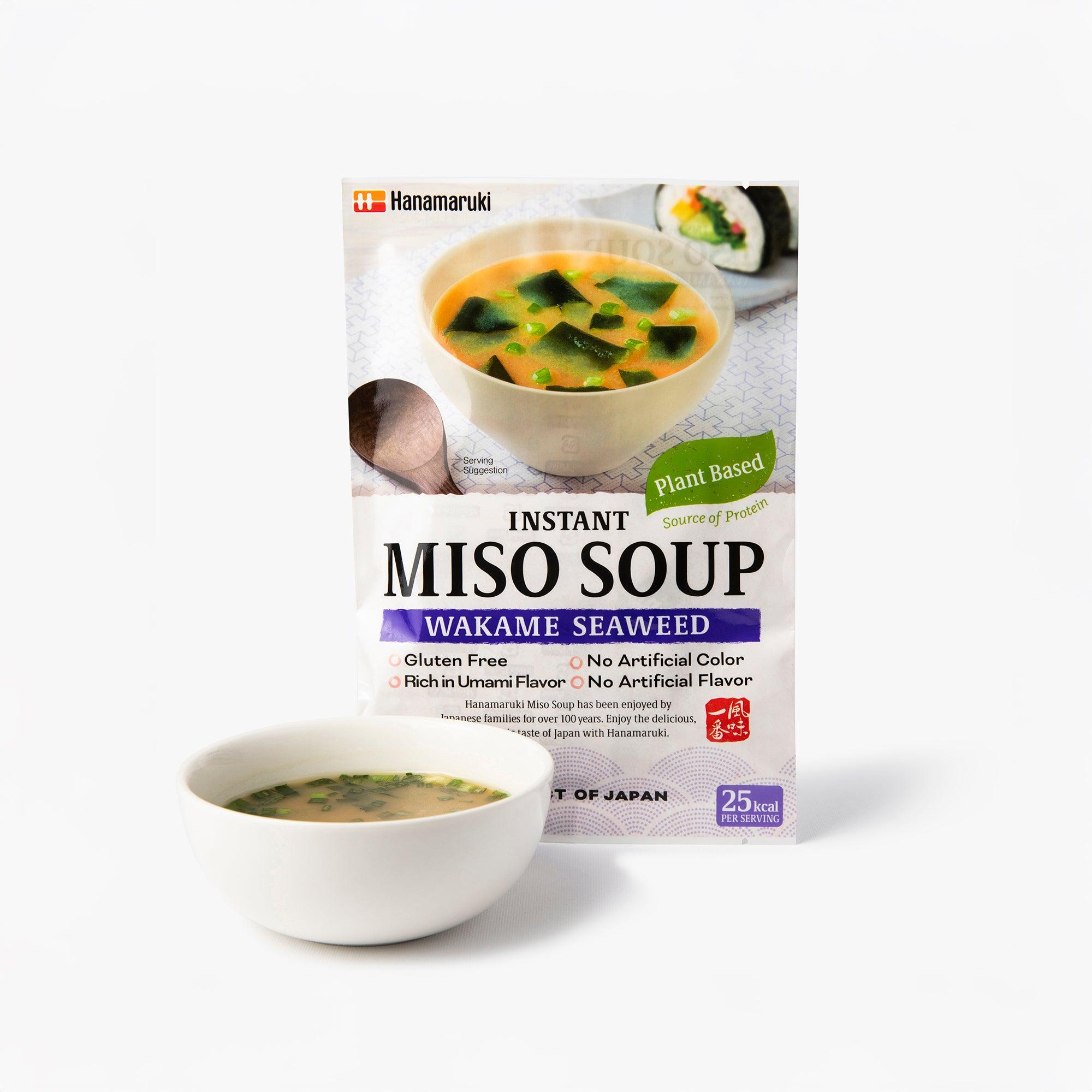 Instant miso soup with wakame seaweed 3 servings ⋅ hanamaruki ⋅ 54g - iRASSHAi